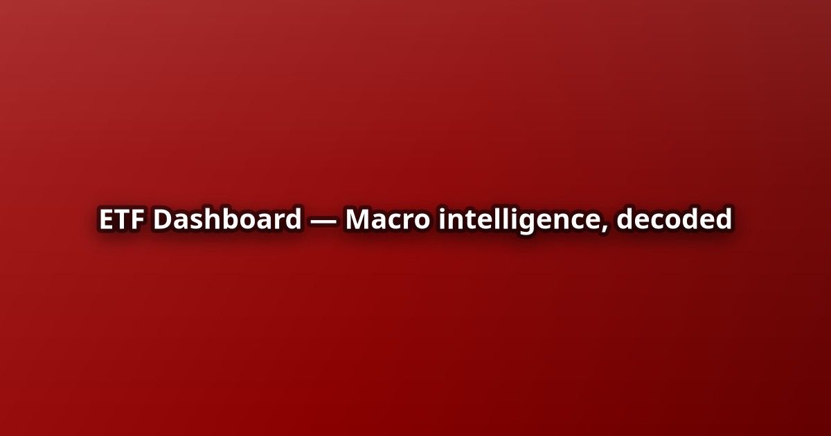 ETF Dashboard — Macro intelligence, decoded